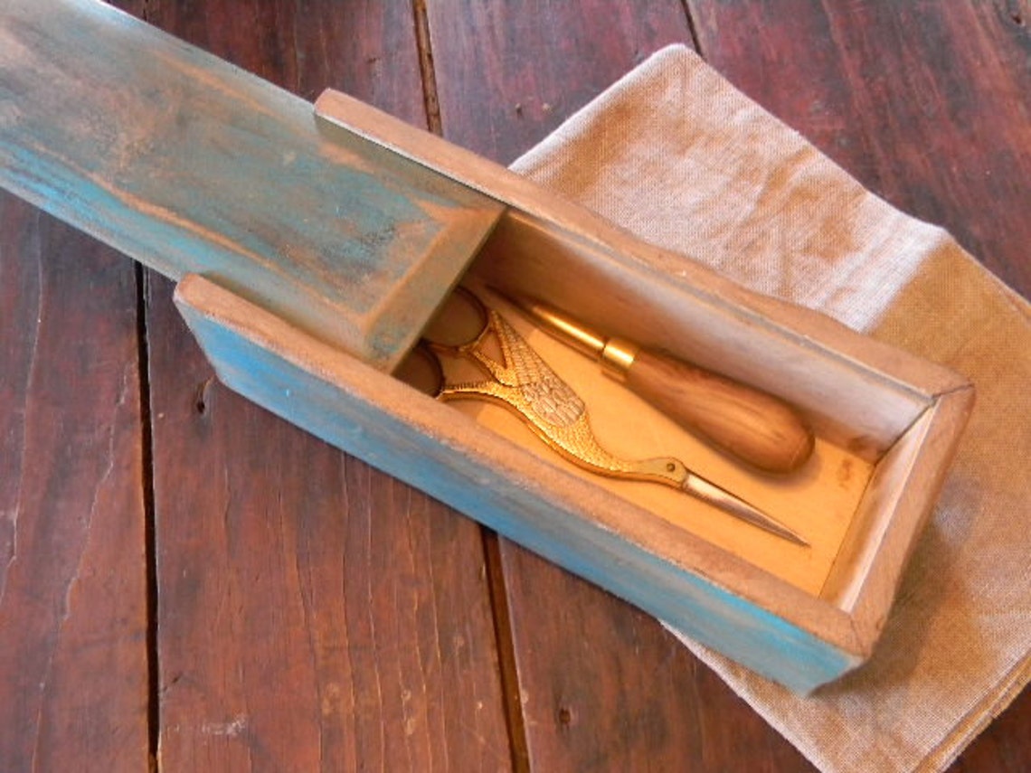 Needle Box With Sliding Lid old as Dirt - Etsy