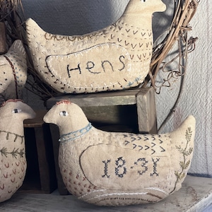 Stitching Chickens ~ Paper/mailed Primitive Pattern ~ From Notforgotten ...