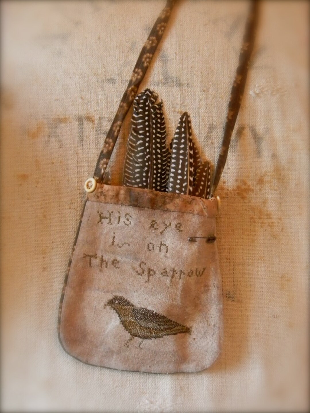 Sparrow Pocket - Uncounted Cross Stitch PATTERN - From Notforgotten ...
