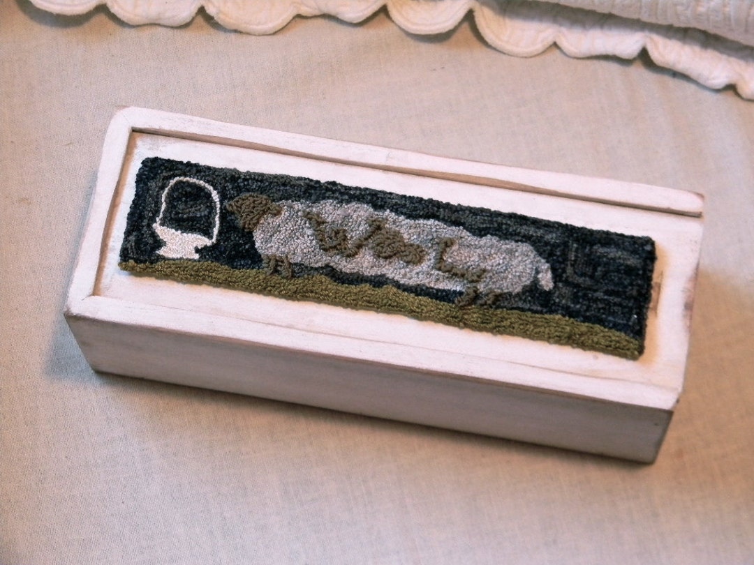 Folky Sheep Punch Needle Box Topper - PAPER PATTERN - From Notforgotten ...