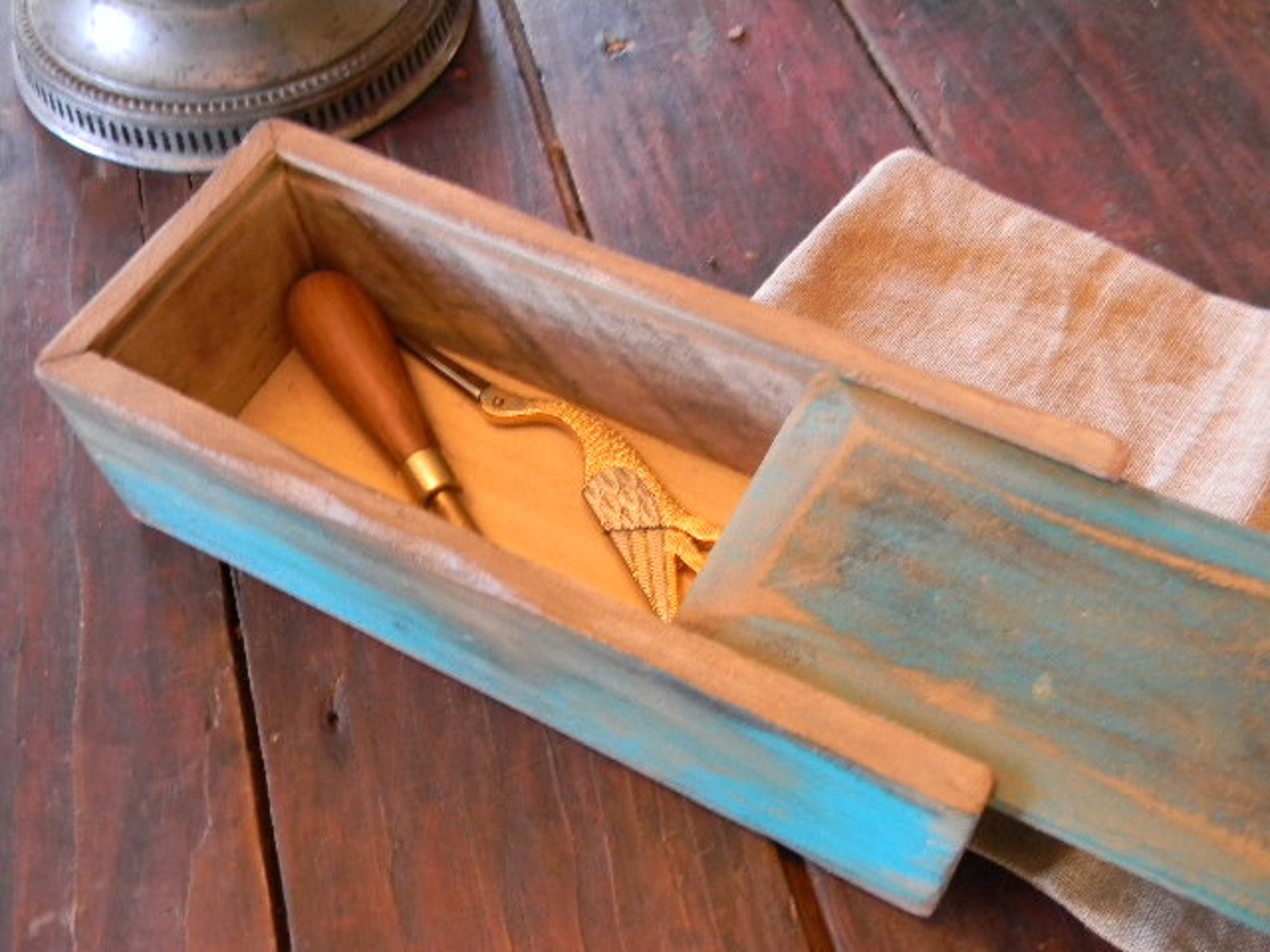 Needle Box With Sliding Lid old as Dirt - Etsy