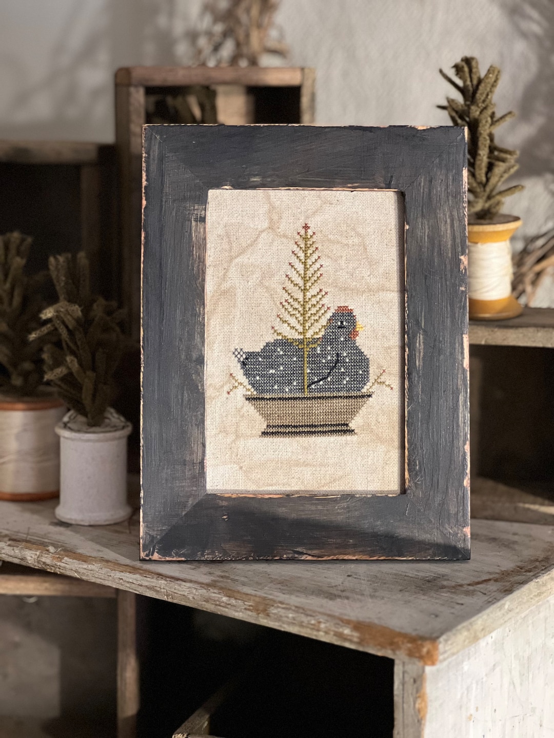 Merry Chickmas ~ Primitive Cross Stitch Pdf/download Pattern ~ From ...