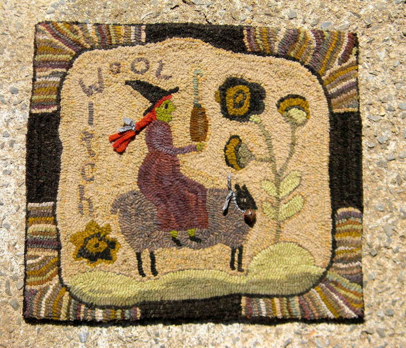 Wool Witch Rug Hooking Pattern on PAPER mailed From Notforgotten Farm ...
