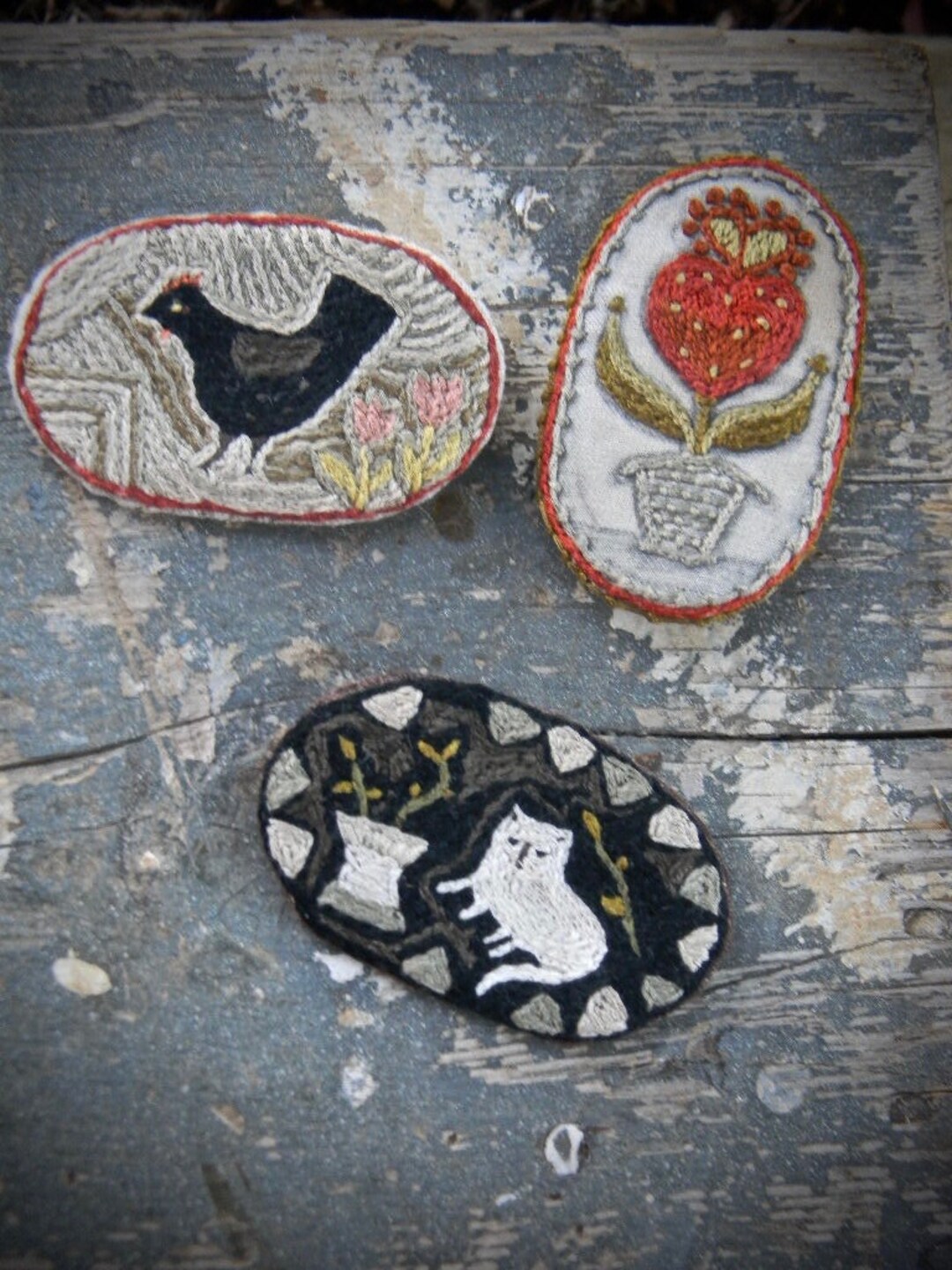 Folk Art Collection Number One - Embroidery Patterns for My Brooch ...