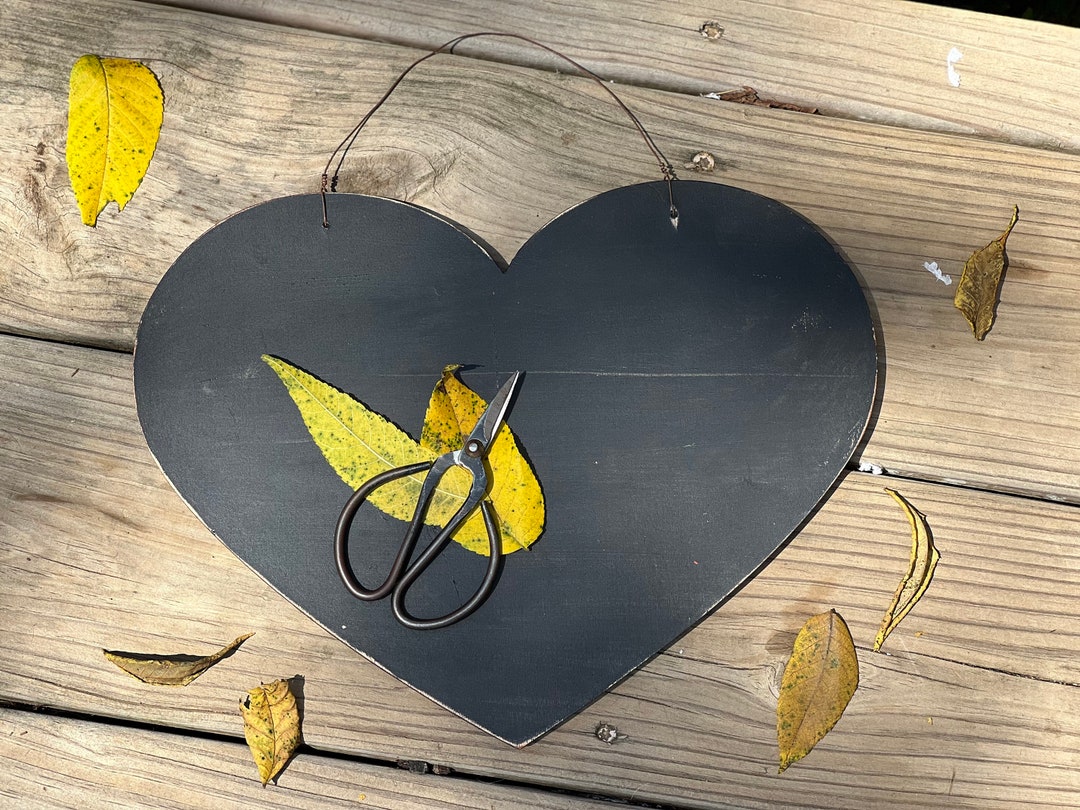 Finished PAINTED Black Heart HANGER for Punch Needle/cross Stitch ...