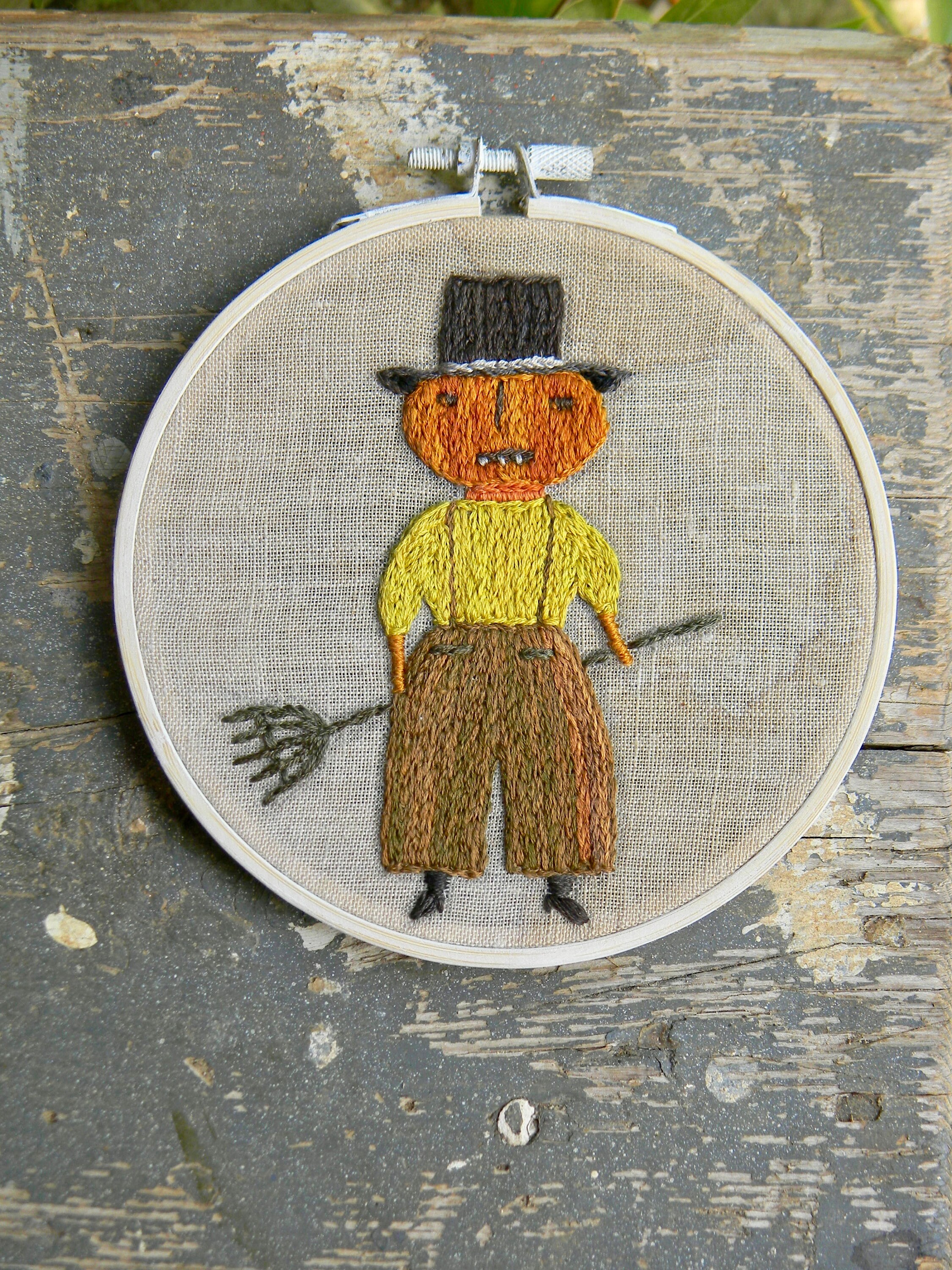 Pumpkin Farmer ~ PDF DIGITAL Folk Embroidery Pattern ~ From ...