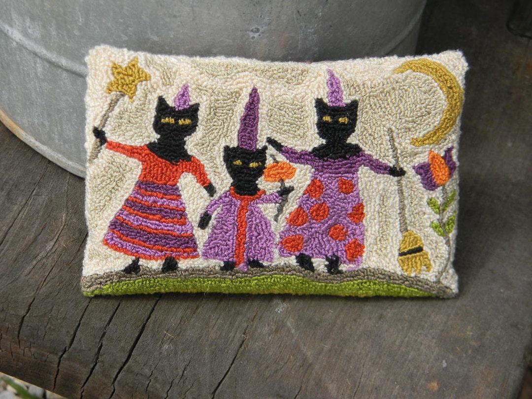 Black Cat Society - Punch Needle PAPER PATTERN - From Notforgotten Farm ...