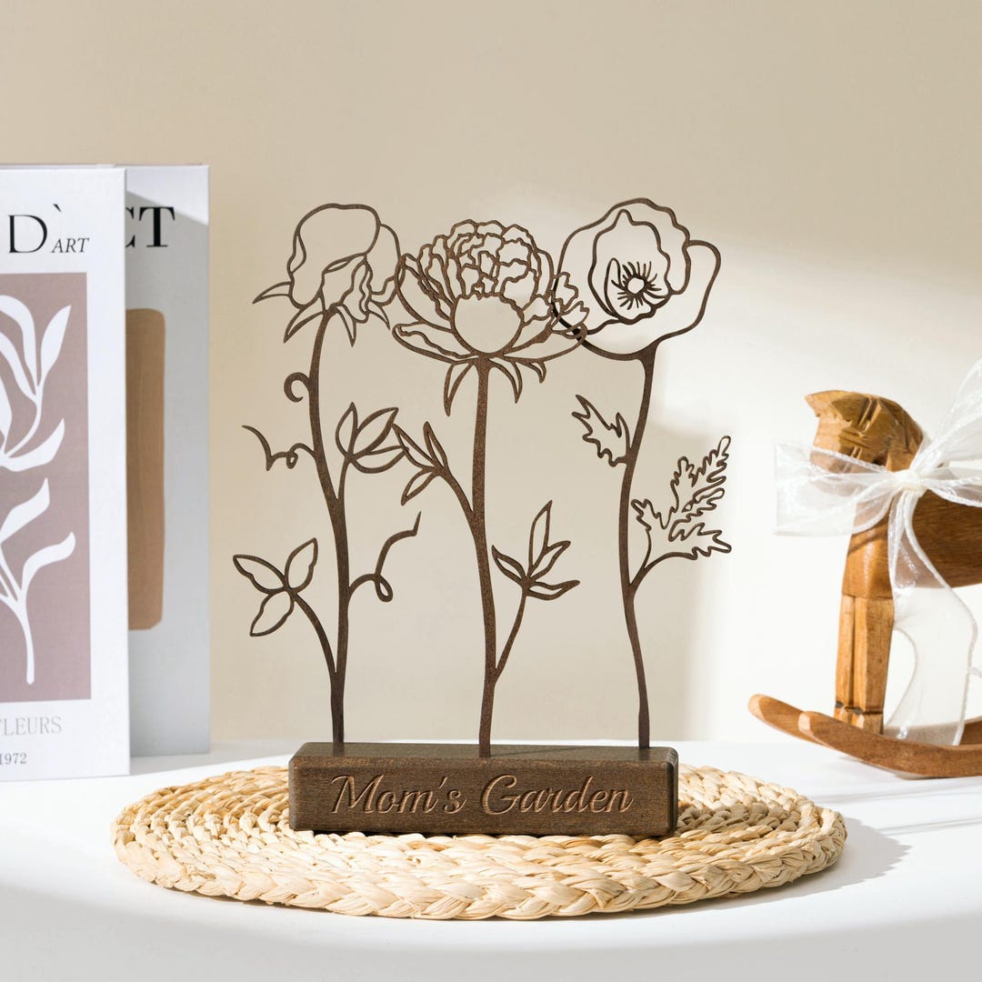 Custom Wood Birth Flower Garden, Wedding Decor,customized Wood Gifts ...