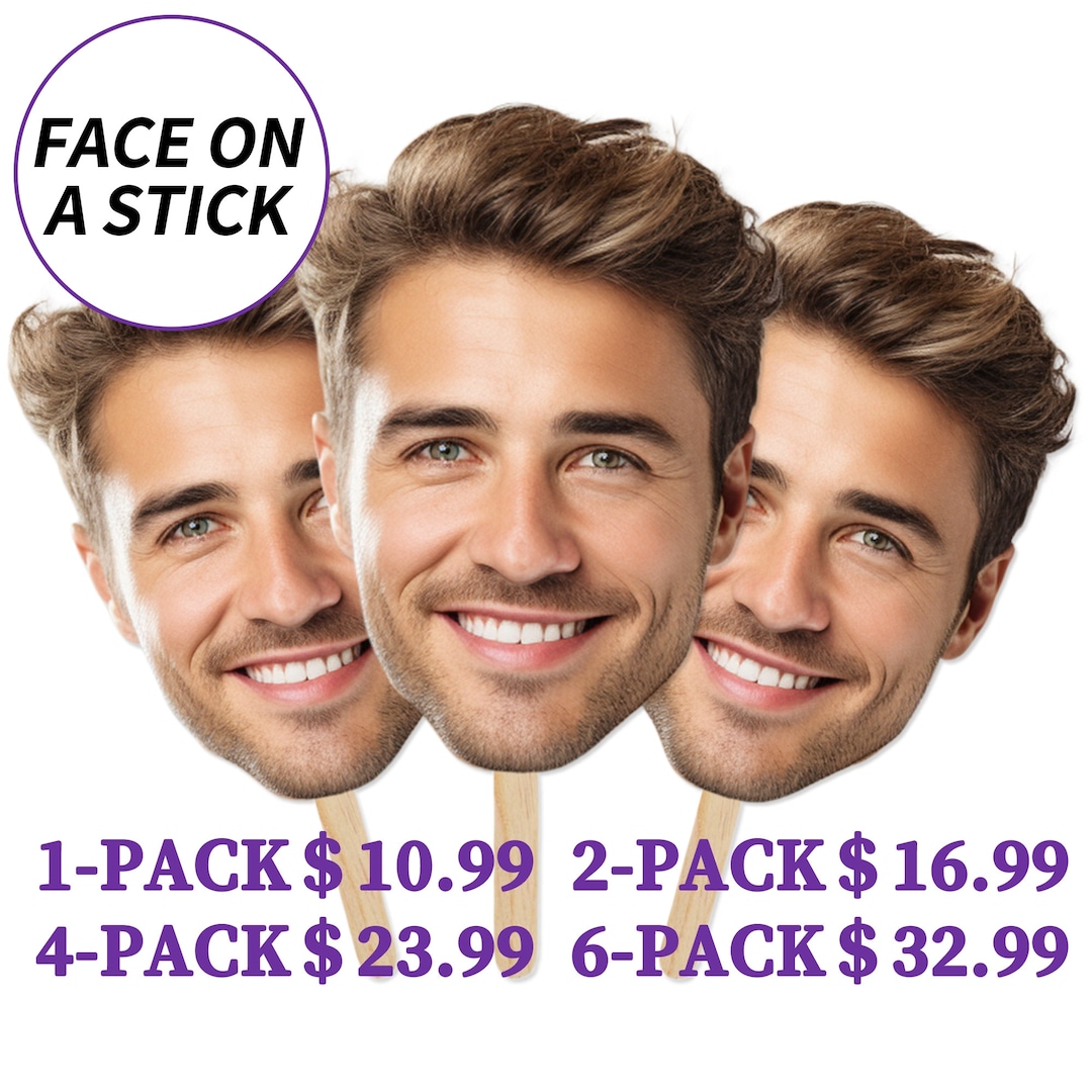 Face on a Stick,custom Heads on a Stick,bachelorette Party Decor,big ...