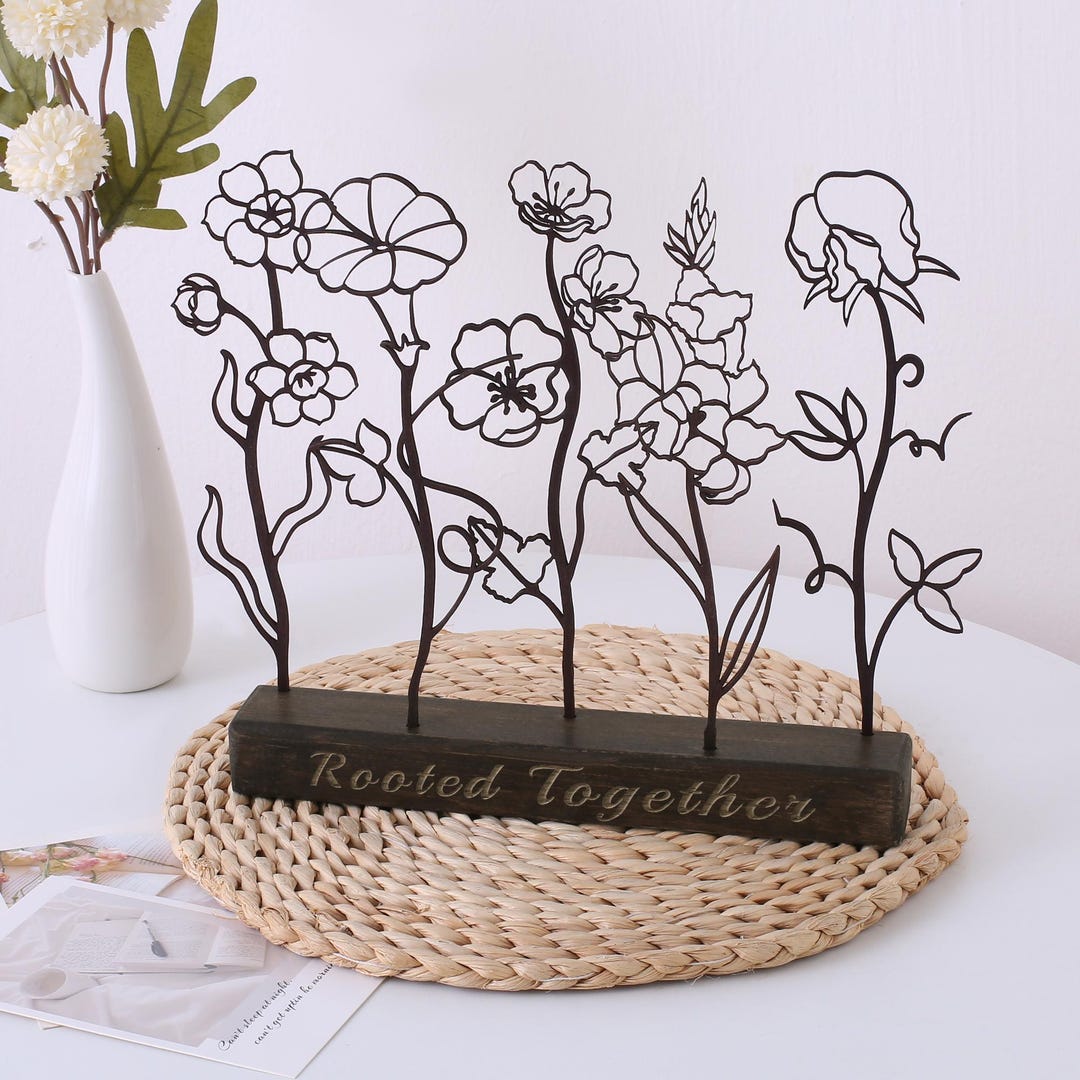 Wood Birth Flower Garden, Gifts for Anniversary , Customized Wood Gifts ...