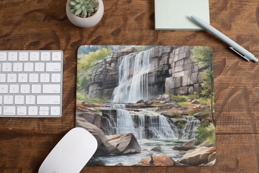 Mouse Pad/ Waterfall Scenery/ Mountain Scenery/ Great Gift - Etsy