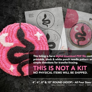 Boho Snake Digital Pattern for Punch Needle, Printable Templates, PDF ...