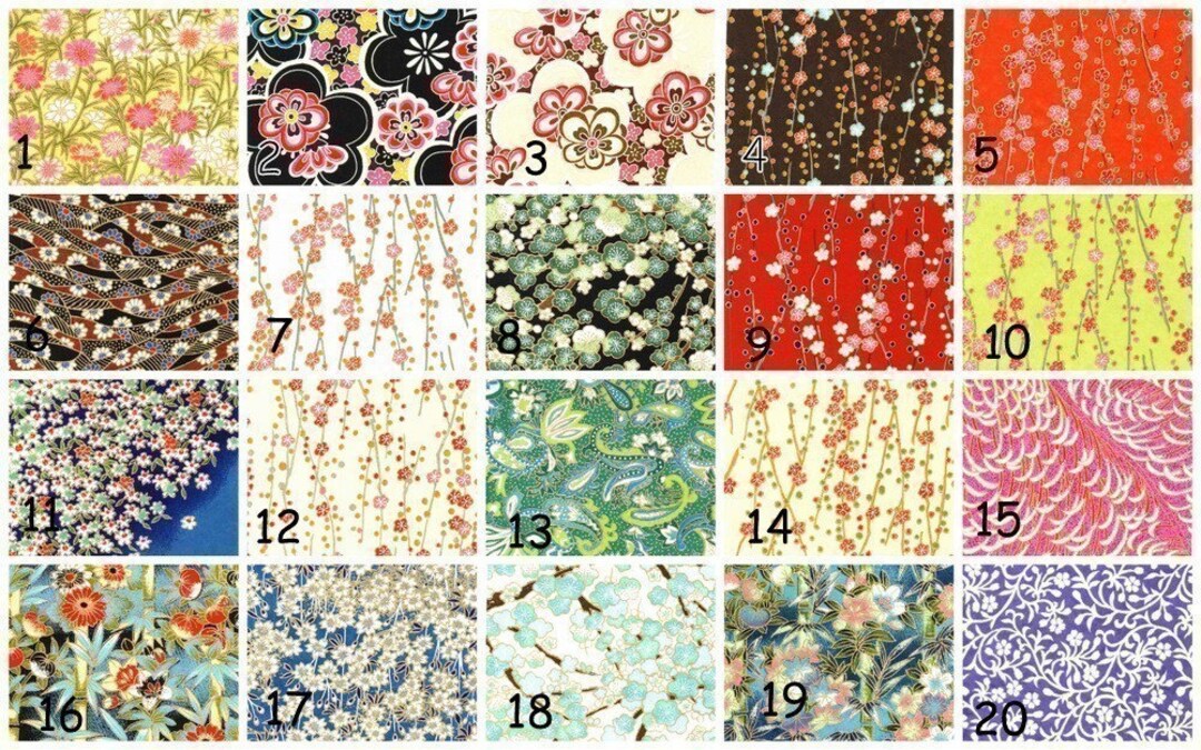 Japanese Chiyogami Yuzen Paper- Set of 5 Papers- Gorgeous Paper to Make ...