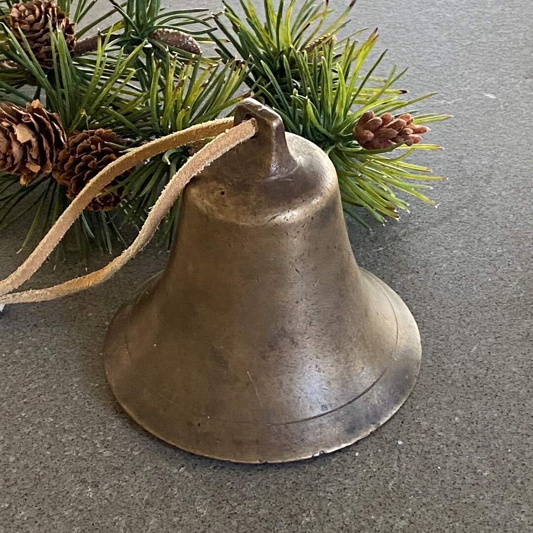 Brass Sleigh Bell Large 3 1/2 Antique Christmas Decor Cow Bell - Etsy