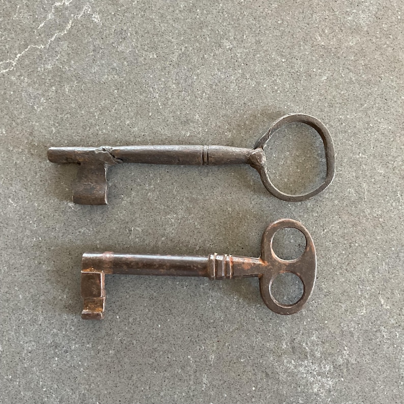 Very Large Vintage Church Keys Hand Forged Cast Iron 1800's Historic ...