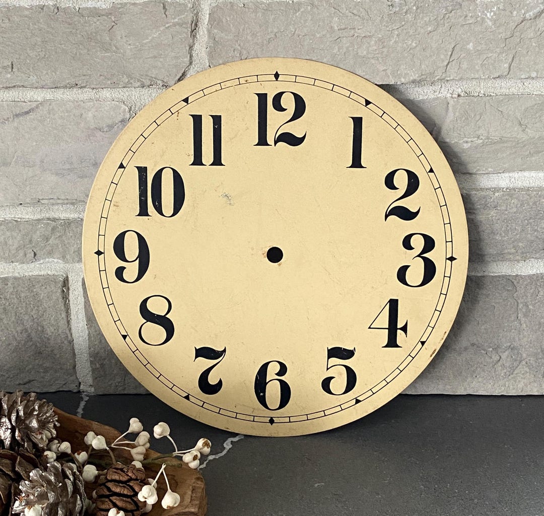 Antique Clock Face Large 12" Vintage Metal - Etsy