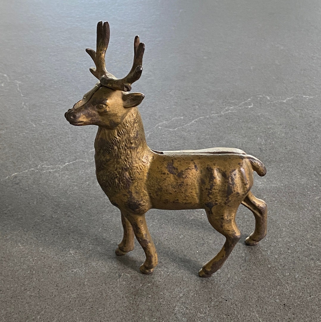 Still Bank Reindeer Stag Buck Cast Iron Coin Banks Vintage - Etsy