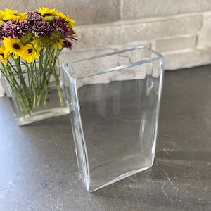 Rectangular Flower Vase Clear Glass Book Vase Wedding Home Decor - Etsy