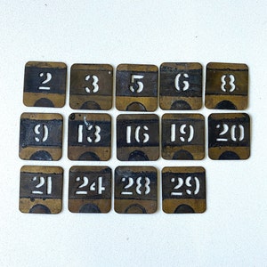 Vintage Brass Stencils Set of 14 Numbers RARE Extra Small Forjewelry ...