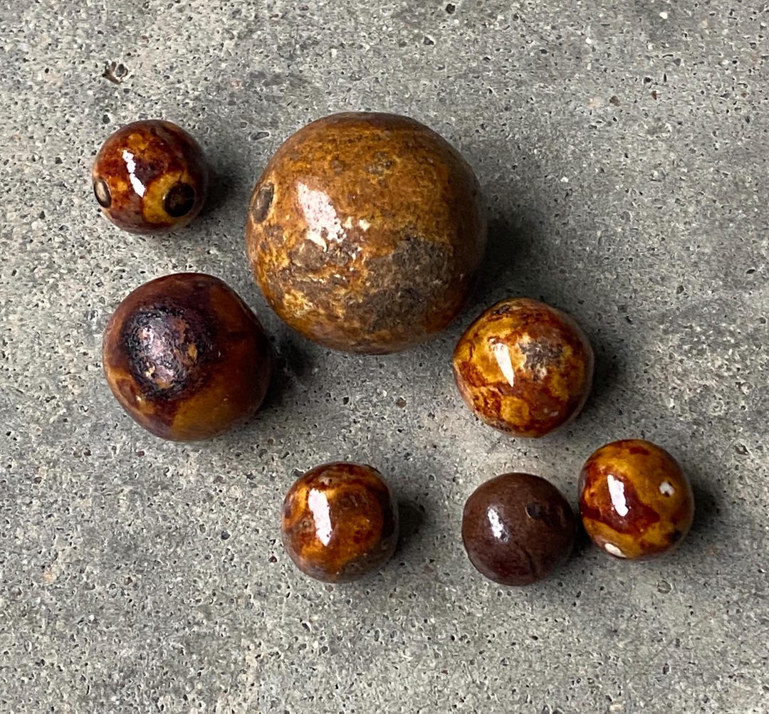 Bennington Brown Clay Marbles Set of 7 Antique 1800's Pottery Clay - Etsy