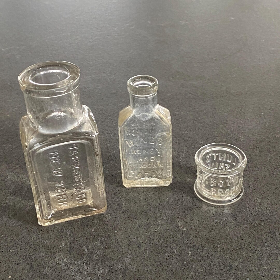 Antique Embossed Apothecary Bottles: Tarrant New York, Honey Almond ...