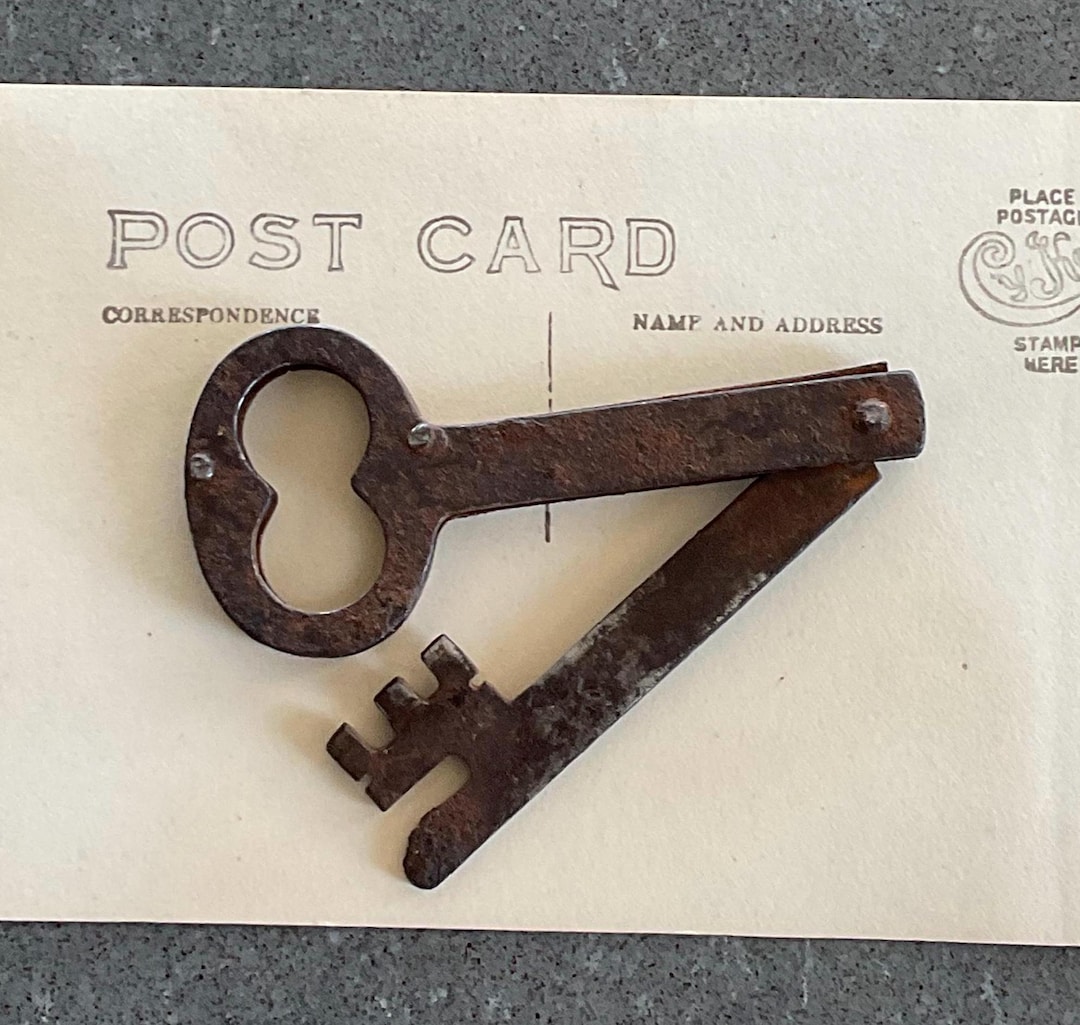 Folding Skeleton Key Large Vintage Authentic Primitive Antique Key ...