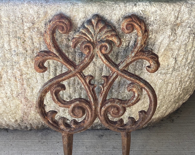 Vintage Garden Stake Cast Iron French Country or English Plant Decor - Etsy
