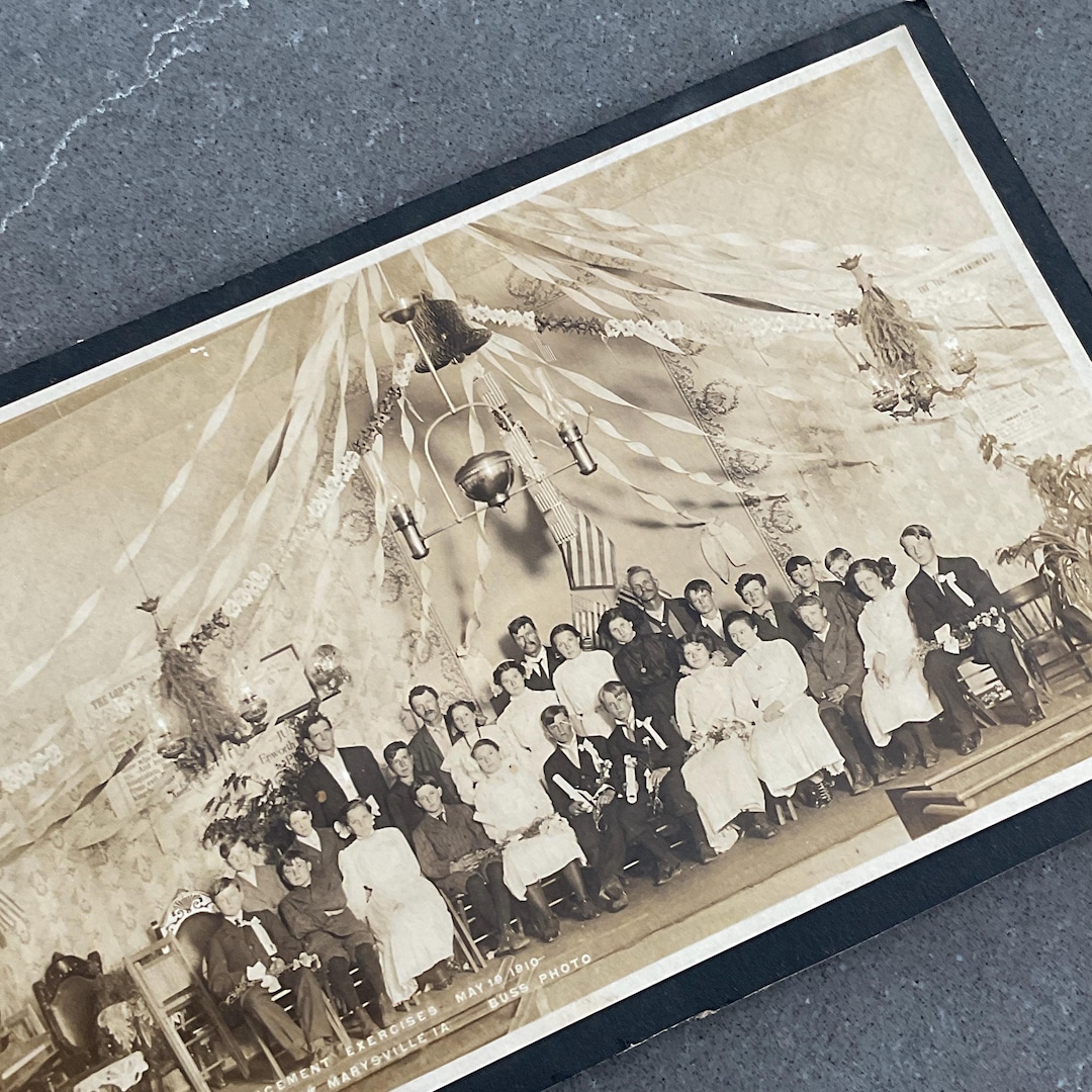 Commencement Graduation Vintage Cabinet Card Photo Sepia Black and ...