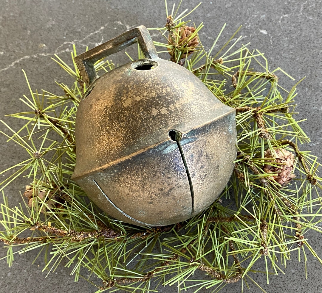 Brass Sleigh Bell Large 3 Petal Sides Antique Christmas Decor - Etsy