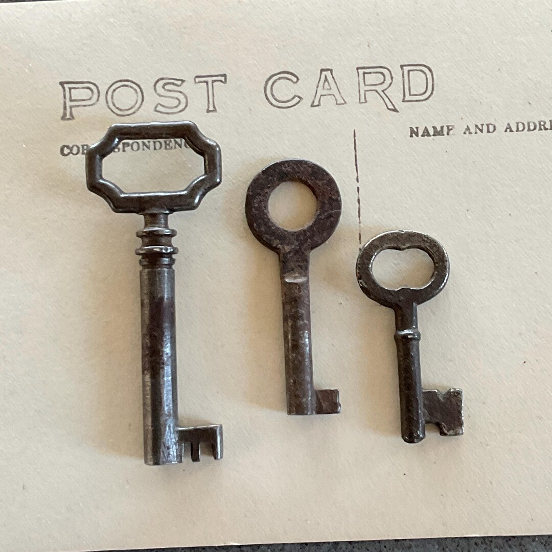 3 Cabinet Vintage Skeleton Keys Authentic Primitive Antique Key ...