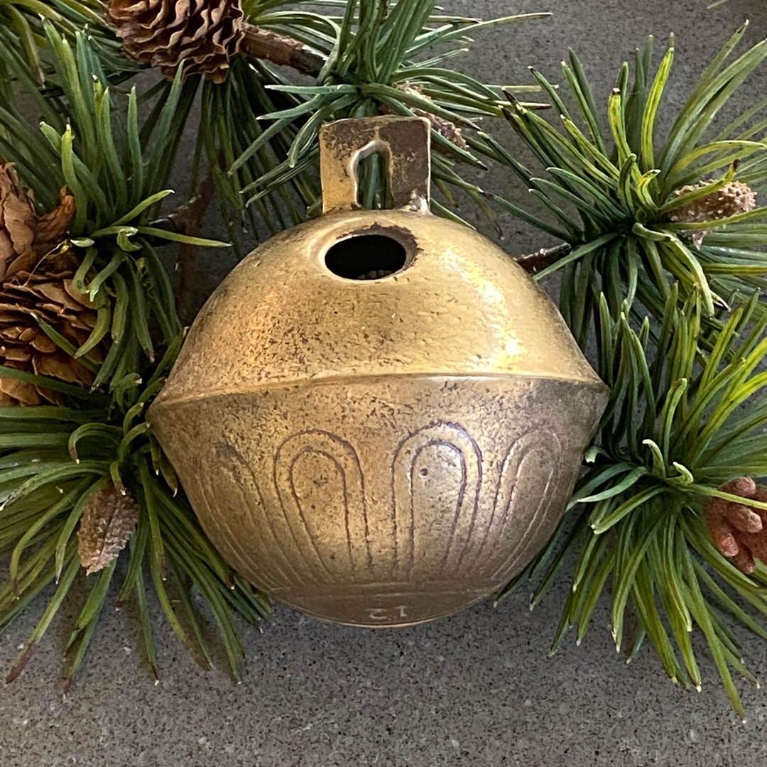 Brass Sleigh Bell Large Antique Christmas Decor Jingle #12 - Etsy