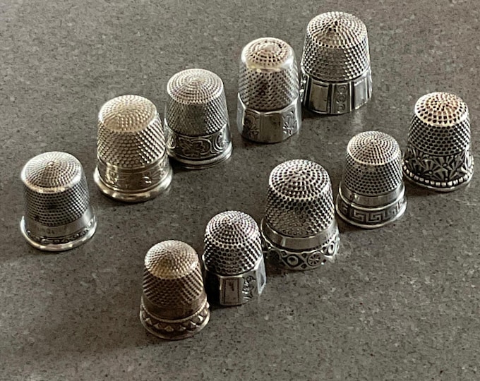 Sterling Silver Thimbles Vintage Hand Sewing Collectible - Etsy
