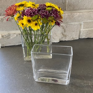 Rectangular Flower Vase Clear Glass Book Vase Wedding Home Decor - Etsy
