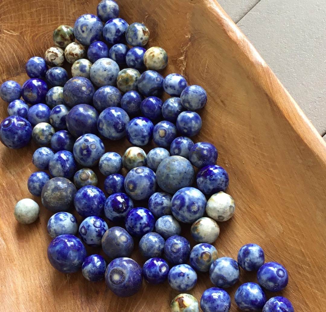 Bennington Blue Clay Marbles Set of 3 Antique 1800's Pottery Clay - Etsy