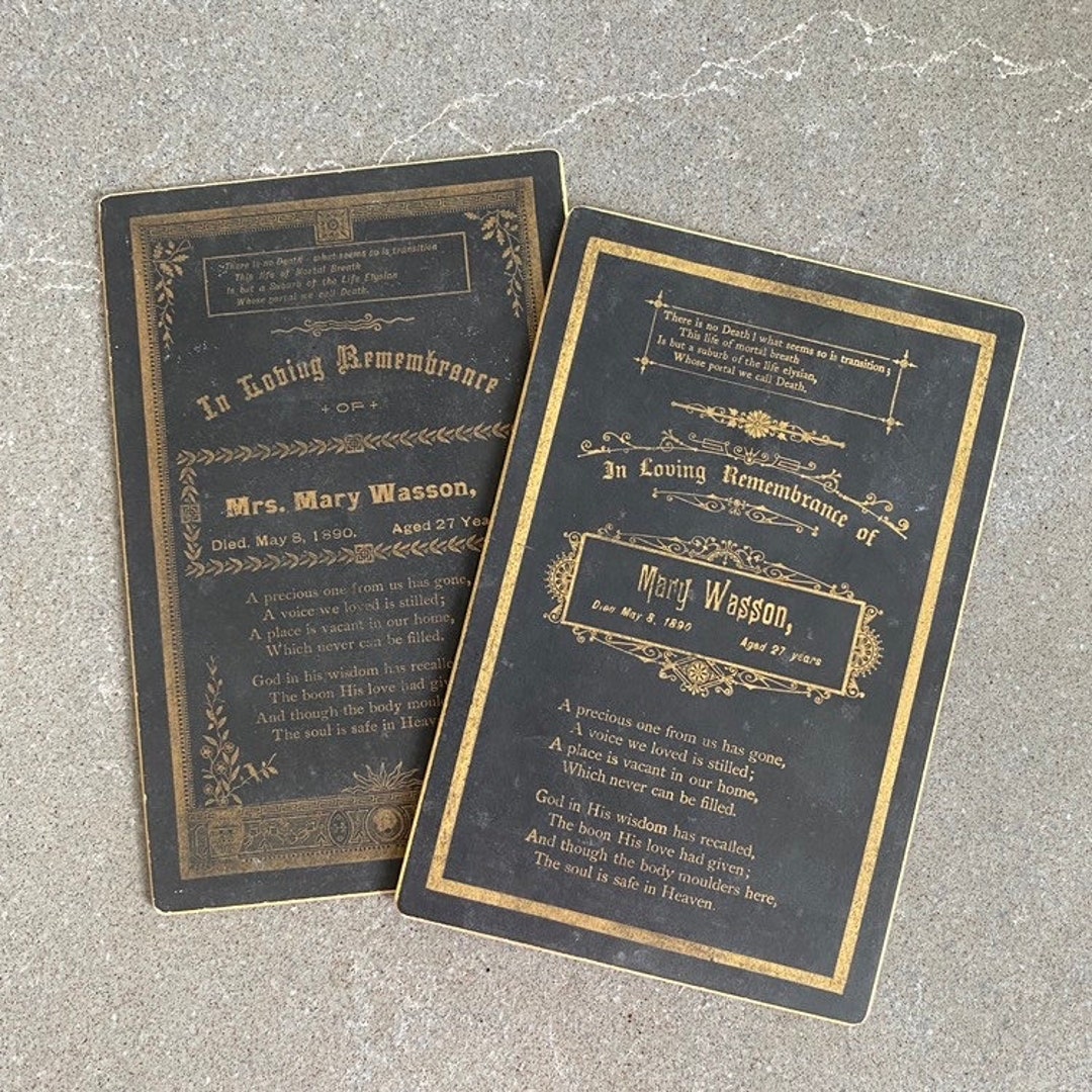 Antique Funeral Memorial Death Cabinet Cards Macabre Oddities Victorian ...