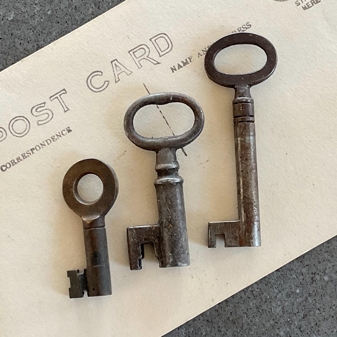 3 Cabinet Vintage Skeleton Keys Authentic Primitive Antique Key ...