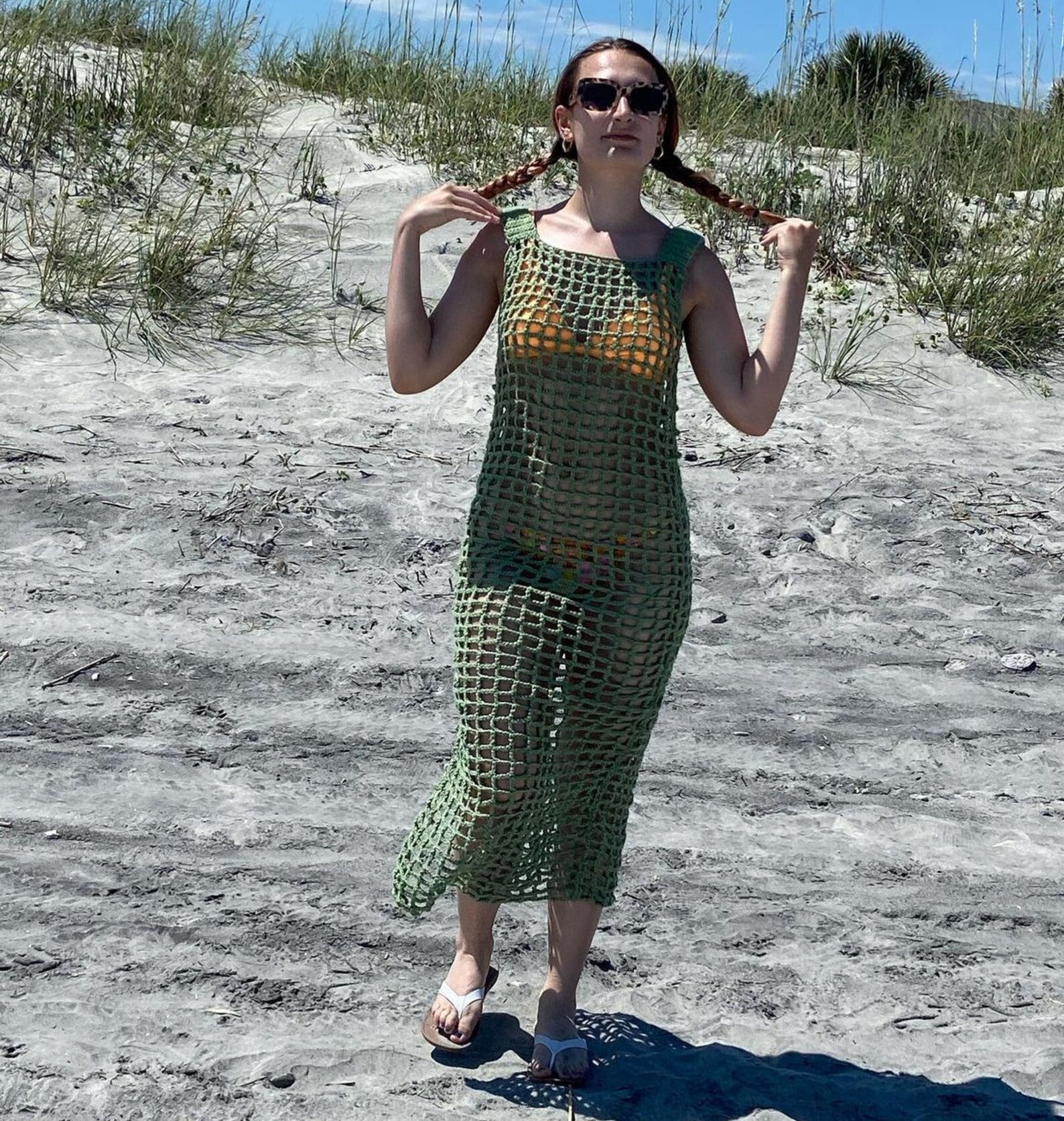 Sage Green Mesh Bathing Suite Cover-up Dress - Etsy