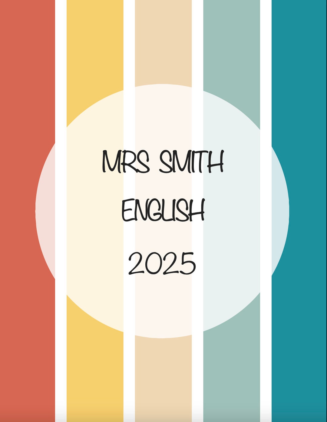 Editable A4 Binder Cover Template_rainbow - Etsy