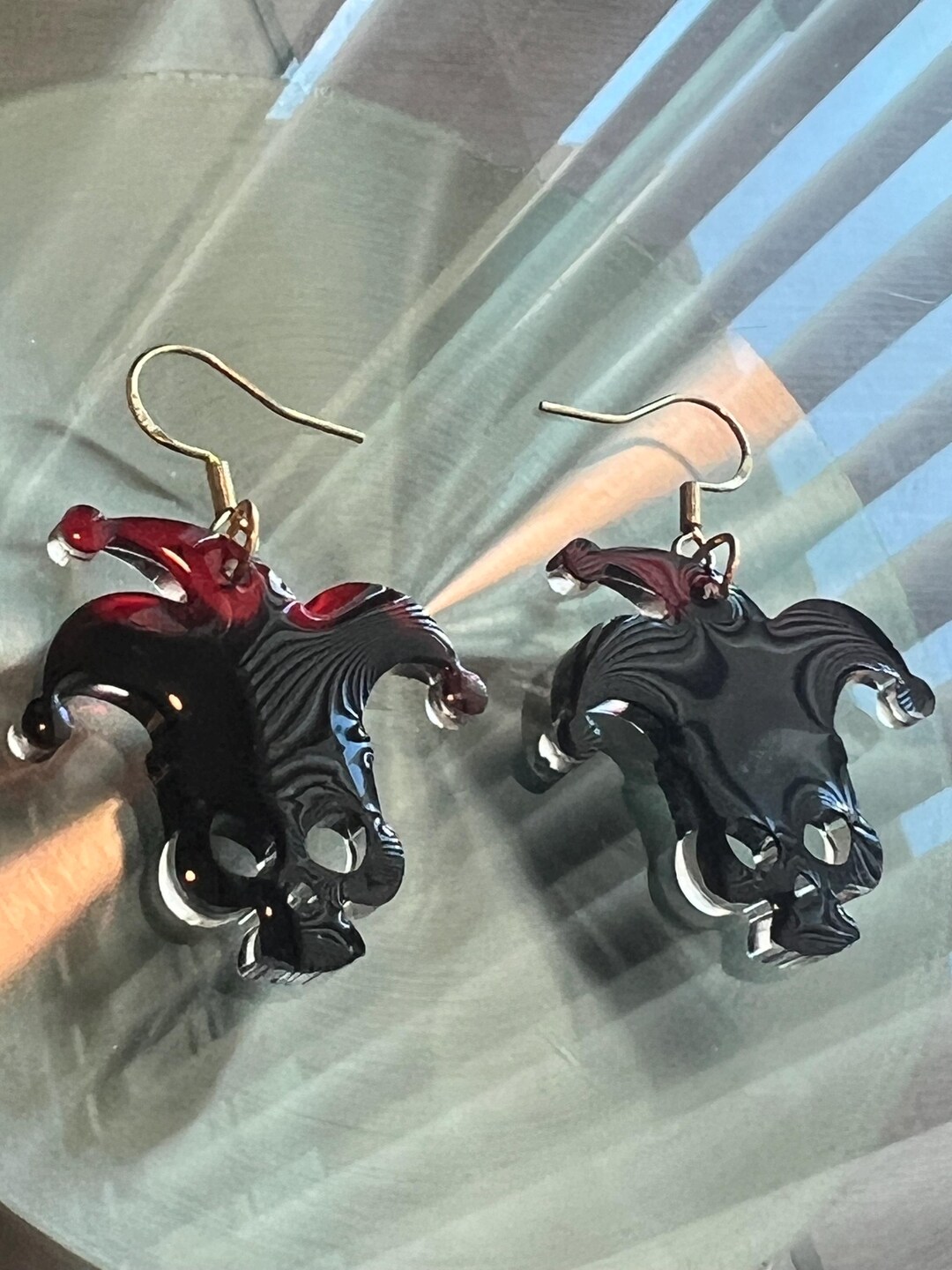 Jester Skull, Pretty Jester Skull Earrings, Gothic Earrings, Halloween ...
