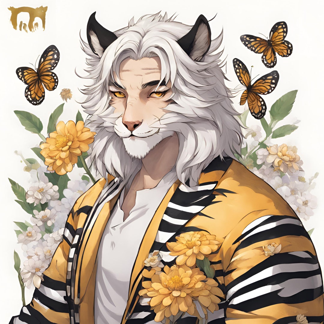 Furry Avatar Collection: 10 Unique Fursona Tiger Headshots Furry Art ...