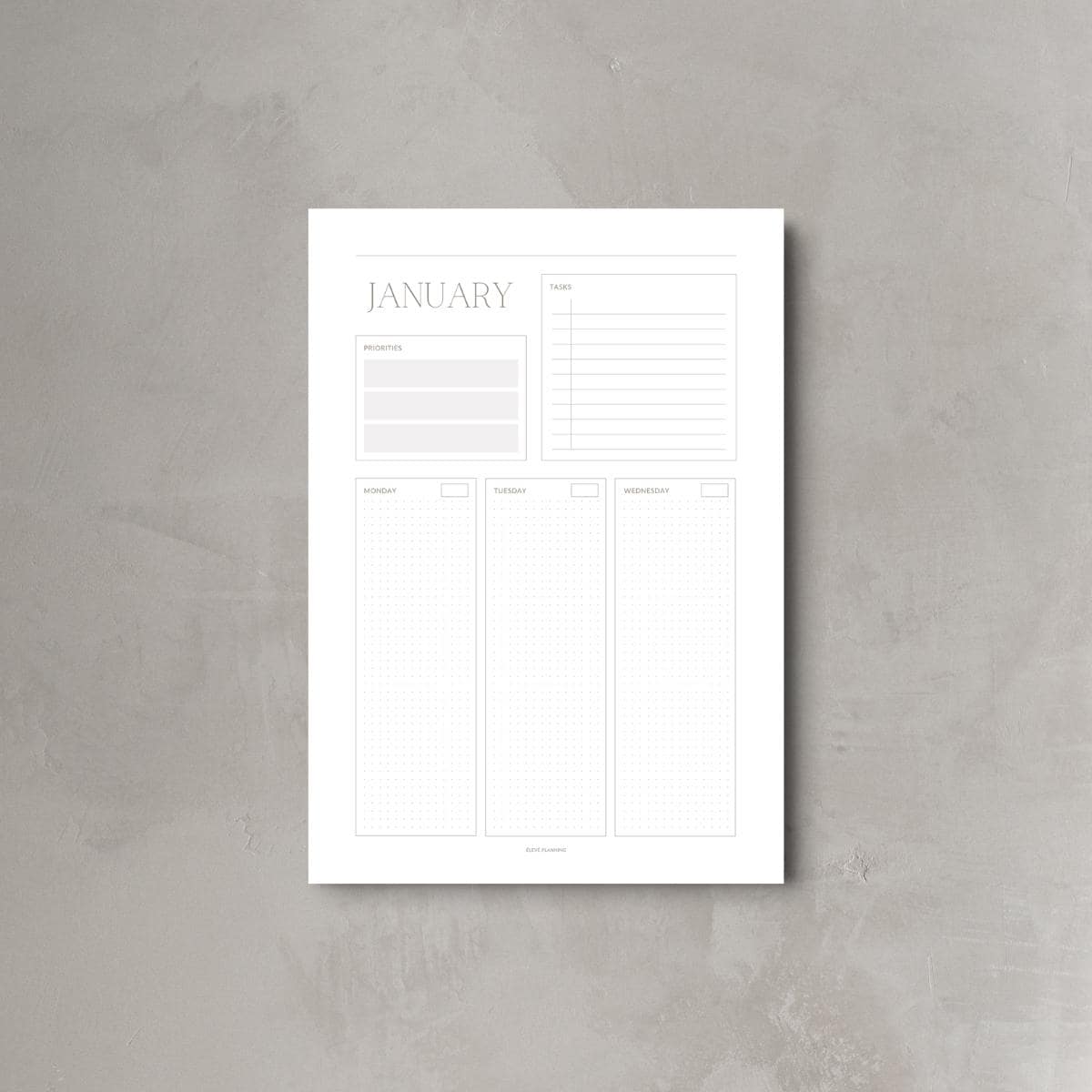 A5 Beige Minimal WO2P Undated Insert With Monthly Headers - Etsy