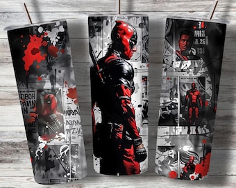 Deadpool Tumbler Wrap: 20 Oz Sublimation Design (PNG Digital Download ...