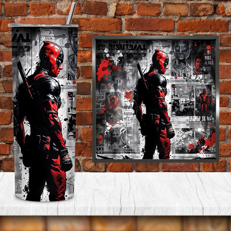Deadpool Tumbler Wrap: 20 Oz Sublimation Design (PNG Digital Download ...