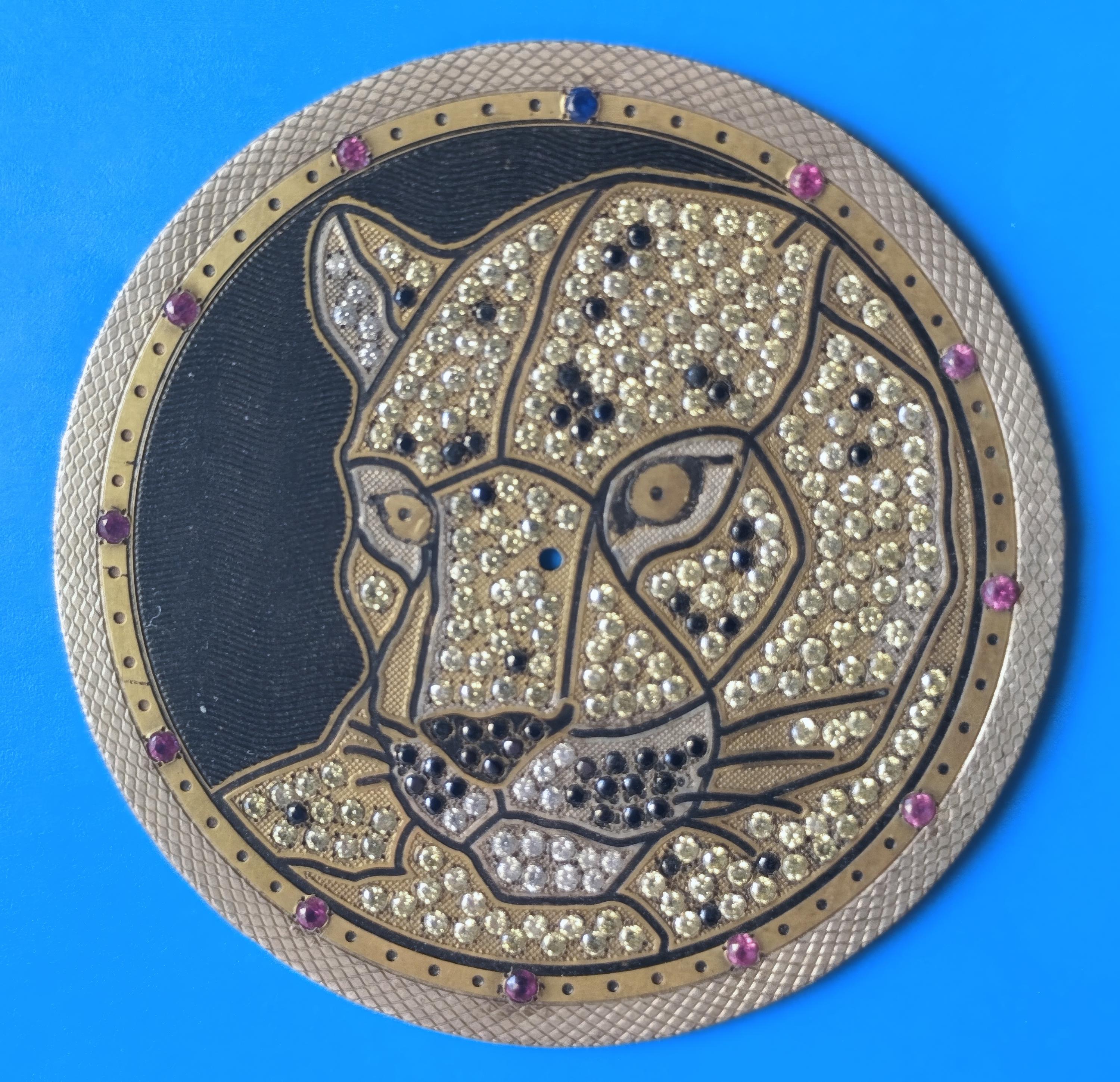 Custom Dial With Stones, Custom Cut-out Gemmed Dial Panther, Handmade ...