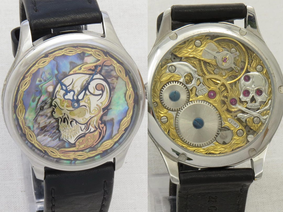 Skull Watch, Custom Watch With ETA 6497 Movement, Mens Watch, Author's ...
