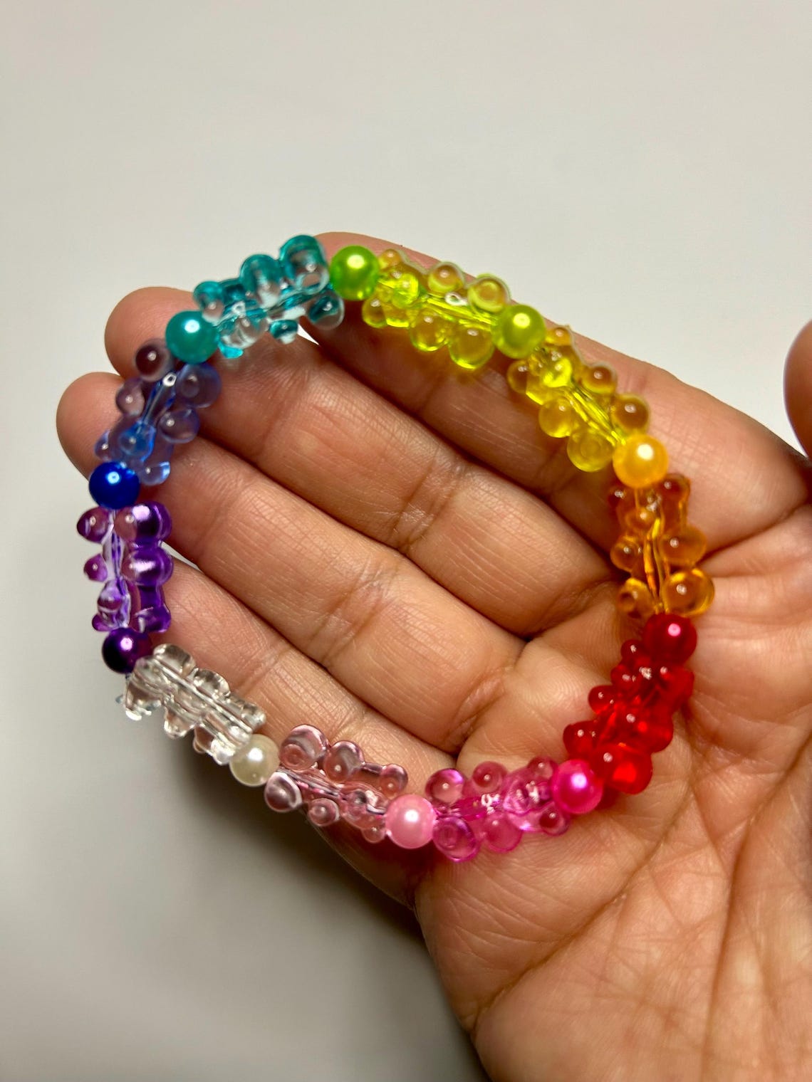 YO BEAR - 2 Multi Colored Bear Bead Stretch Bracelets. Set of (2). Free ...