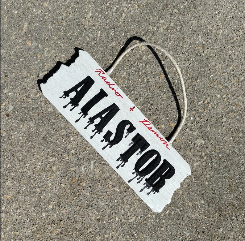 Alastor Wooden Hanging Sign Hazbin Hotel - Etsy
