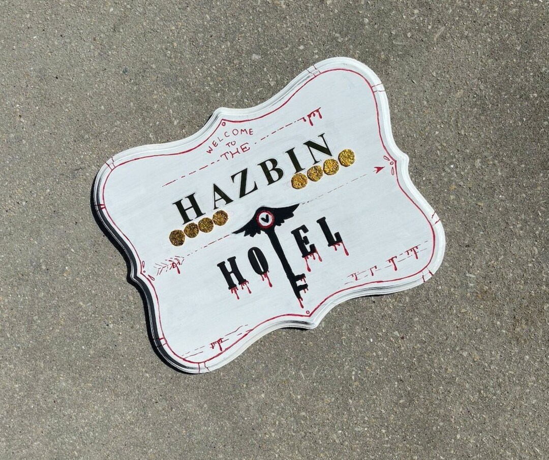 Hazbin Hotel White Wooden Sign - Etsy