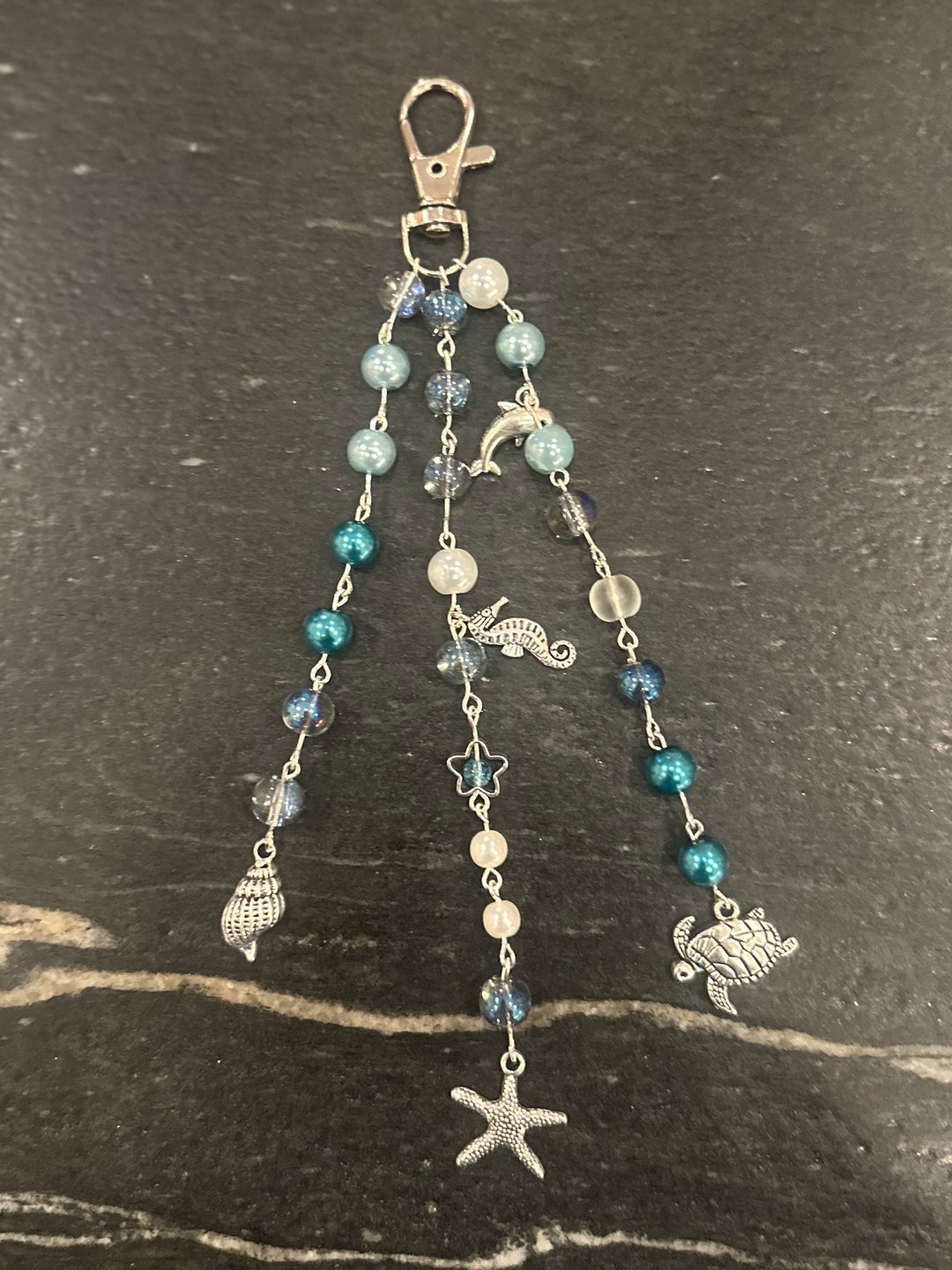 Sea Creatures, Beaded Keychain - Etsy