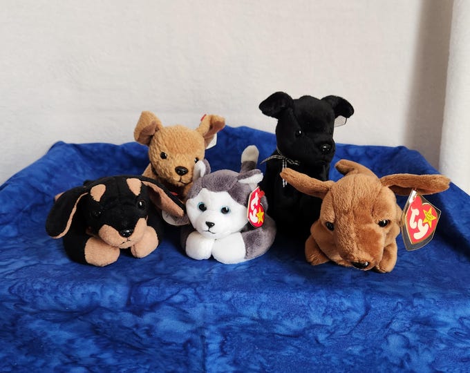 Ty Beanie Babies Luke the Black Labrador Retriever Dog With Checkered ...